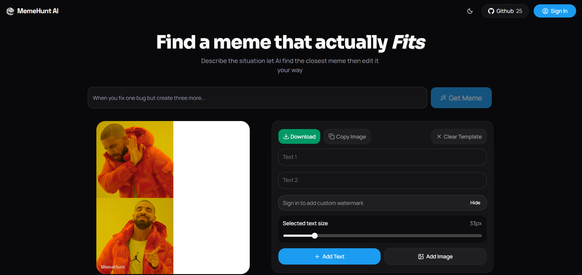 MemeHunt - AI Meme Finder & Meme Editor